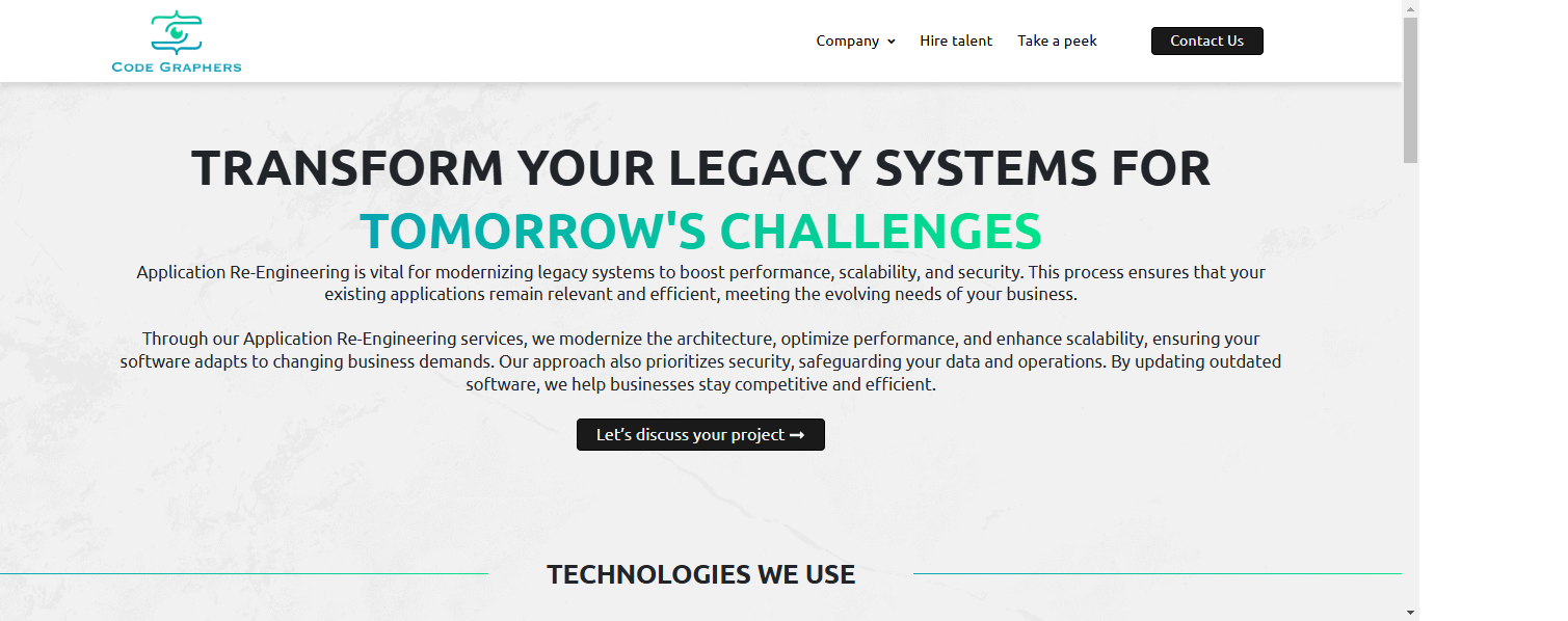 Application Re-Engineering - Code Graphers